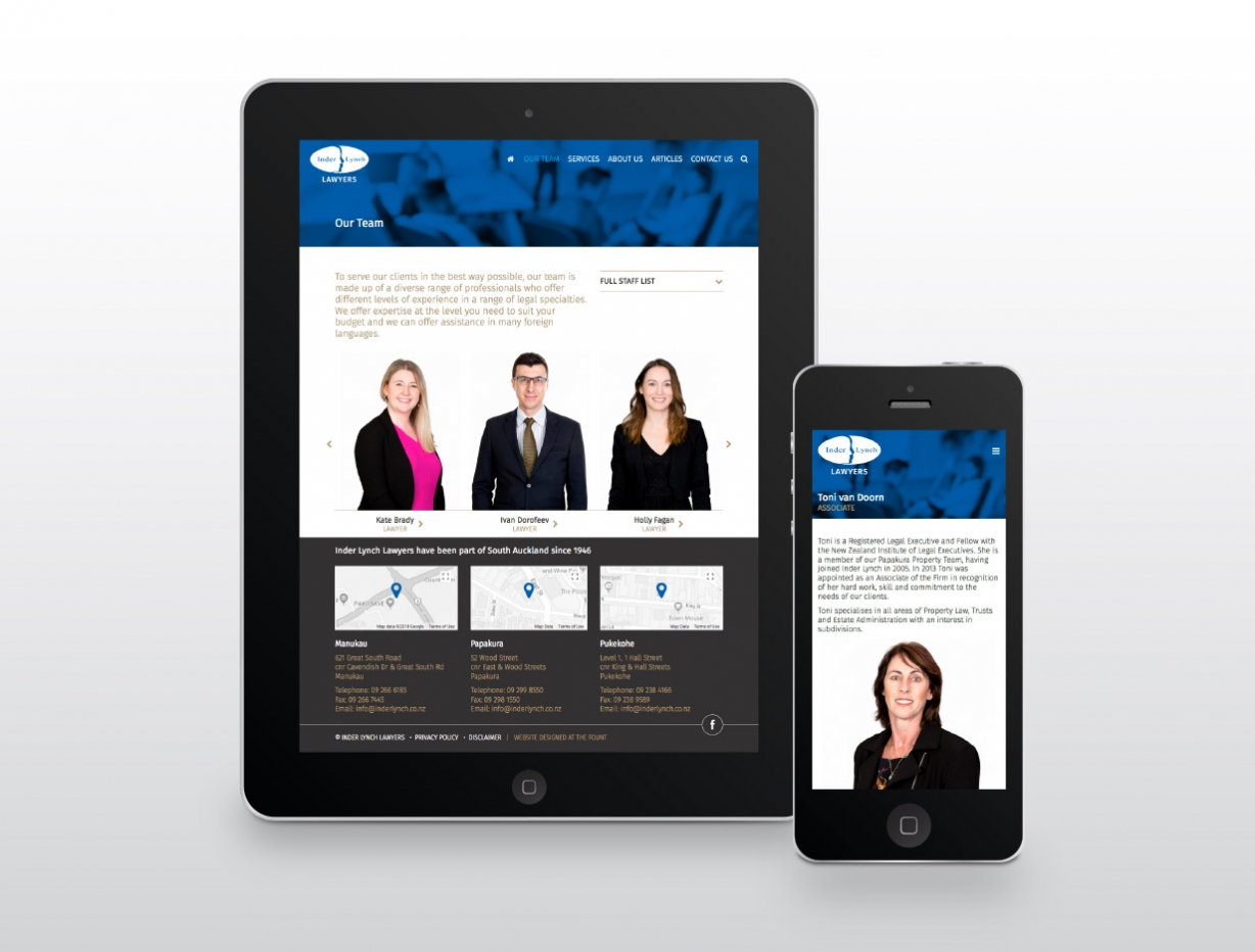 Inder Lynch Lawyers Website Design | THE FOUNT