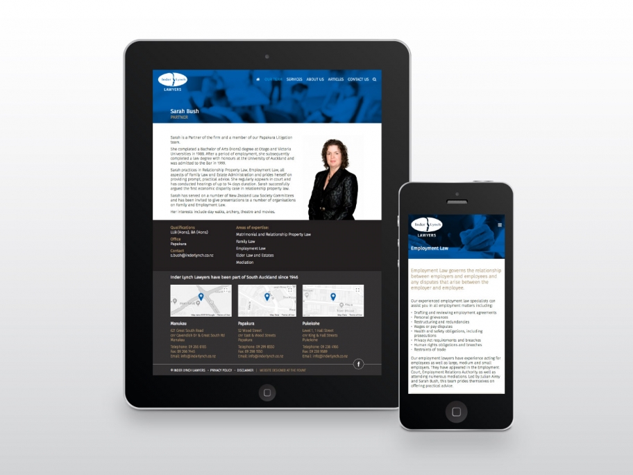 Inder Lynch Lawyers Website Design | THE FOUNT